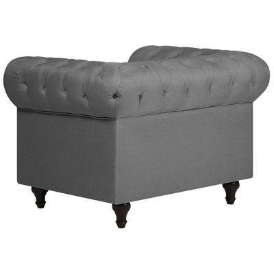 Armchair CHESTERFIELD Fabric Light Grey