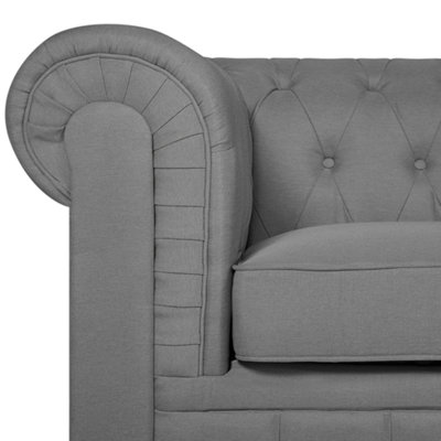 Armchair CHESTERFIELD Fabric Light Grey