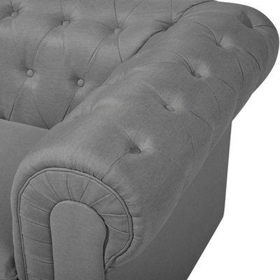 Armchair CHESTERFIELD Fabric Light Grey