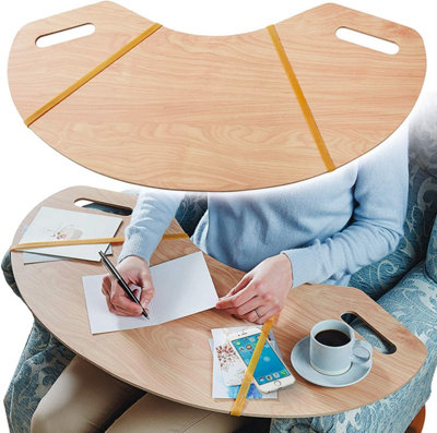 Armchair Lap Table Tray - Lightweight & Portable Wood Effect Chair Desk ...