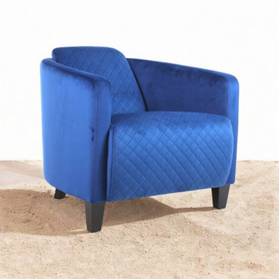 Armchair - Velvet - L74 x W76 x H86 cm - Blue | DIY at B&Q