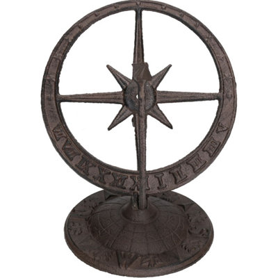 Armillary Sundial Ornament Cast Iron Garden Feature Statue Clock Metal ...