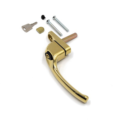 Armis Cranked Window Handle - Left, Gold (PVD), 30mm