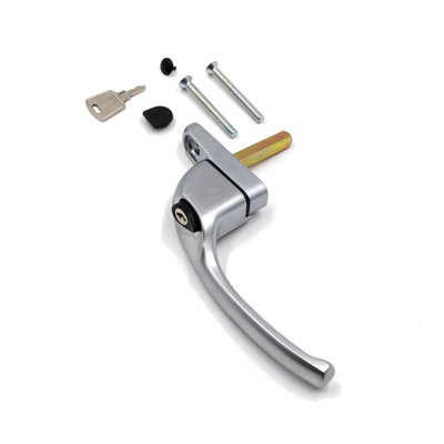 Armis Cranked Window Handle - Left, Satin Chrome, 30mm