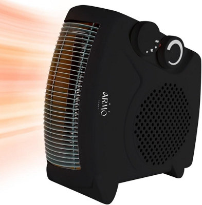 Armo Black 2000 Watts Fan Heater Flatbed Fan Heater | DIY at B&Q