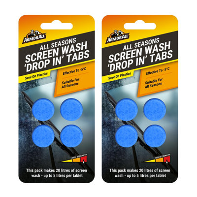 Armor All Screenwash Tabs 2 x 4 Tablets, (8 tablets) Makes up to 40L o ...