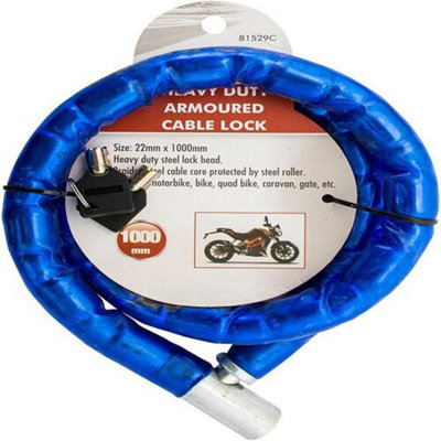 Armoured Cable Lock Strong Bike Motorcycle Motorbike Security 22 X ...