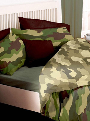Army Camouflage Reversible Double Duvet Cover and Pillowcase Set | DIY ...