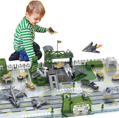 Army Men Playset Military Base Set with Military Vehicle Gear ...
