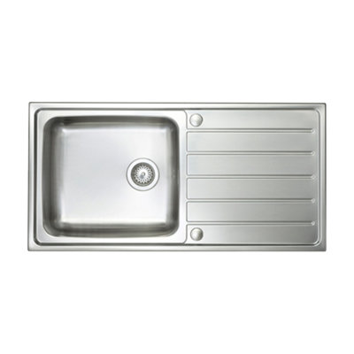 ARNO 1.0 Large Bowl Inset Steel Sink with Compact Drainer & Waste