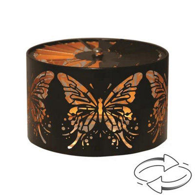 Aroma Candle Carousel Fan Shade 13cm Black - Butterfly