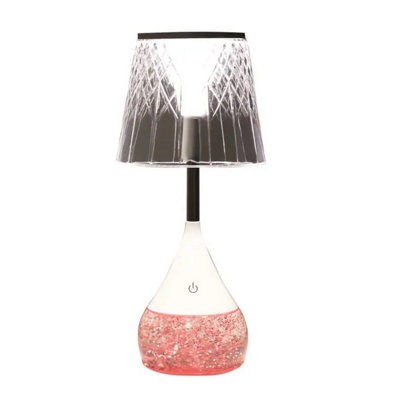 Aromatize LED Colour Changing Etched Shade Glitter Lamp