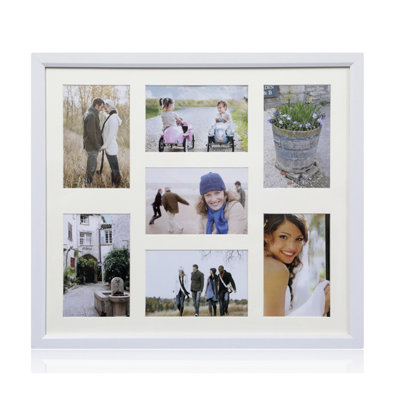 Arpan MDF Multi Aperture Photo Frame 7 Aperture (3- 4x6" & 4-6x4") White
