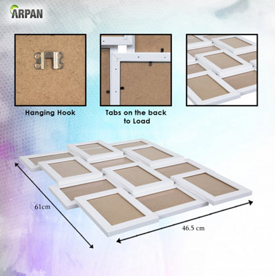 Arpan Multi Aperture Picture Wooden Photo Frame Holds 12 x 6 x4 Photos ...