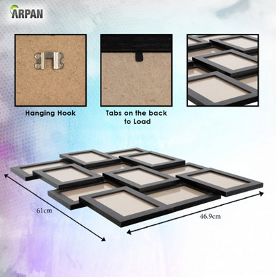 Arpan Multi Aperture Picture Wooden Photo Frame Holds 12 x 6x4" Inch ...