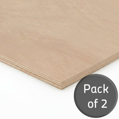 Arranwood Hardwood Plywood - 15mm - 1220mm x 610mm (4ft x 2ft) - Pack of 2