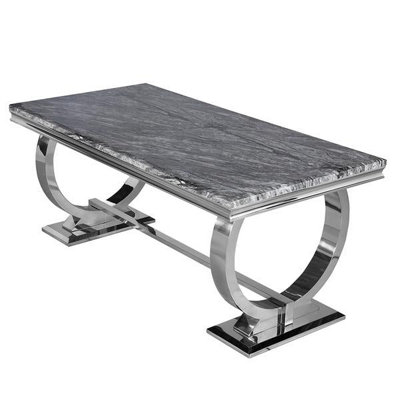 Arriana Marble Top Dining Table With Circular Metal Stand 1.5Mt ...