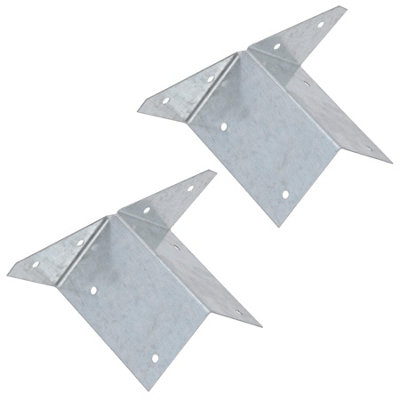 Arris Rail Bracket Fence Post Support Galvanised 100mm Panel Repair 2PK
