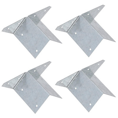 Arris Rail Bracket Fence Post Support Galvanised 100mm Panel Repair 4PK