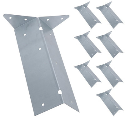 Arris Rail Bracket Fence Post Support Galvanised 225mm Panel Repair 8PK
