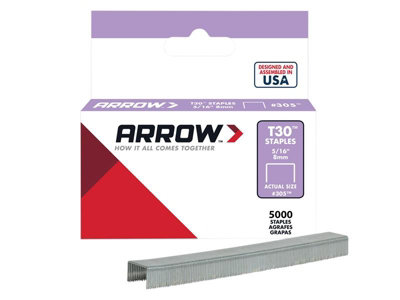 Arrow A305IP T30 Staples 305IP 8mm (5/16in) (Box 5000) ARR305IP