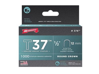 Arrow A378 T37 Staples 12mm (1/2in) (Box 1000) ARRT3712S | DIY at B&Q