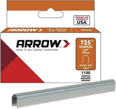 Arrow Staples T25 T2025 ET2025 10mm (3/8") Stapler Heavy Duty Box Of 1100