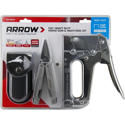 Arrow T50 Heavy Duty Staple Gun & Multi-Tool Kit