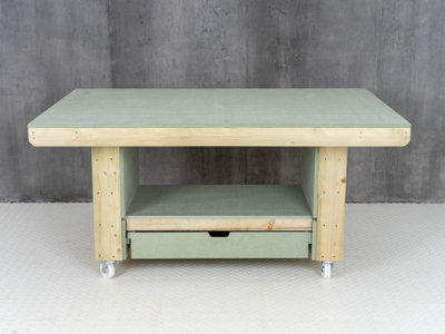 Art/craft table, project workbench with storage V.2. (L-180 x D-122 x H ...