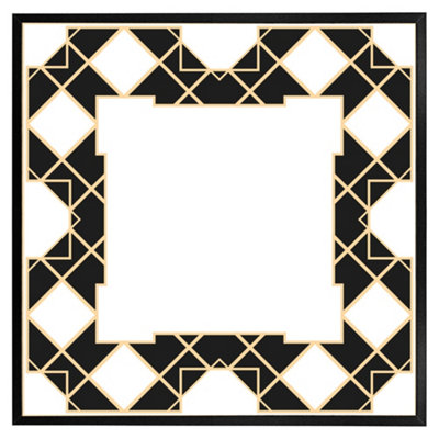 Art dco diamond border (Picutre Frame) / 20x20" / White