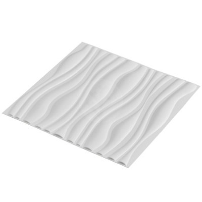 Art Deco 3D Square Wave Wall Tile 50cm x 50cm (Pack of 6)