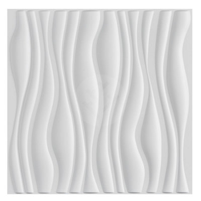Art Deco 3D Square Wave Wall Tile 50cm x 50cm (Pack of 6)