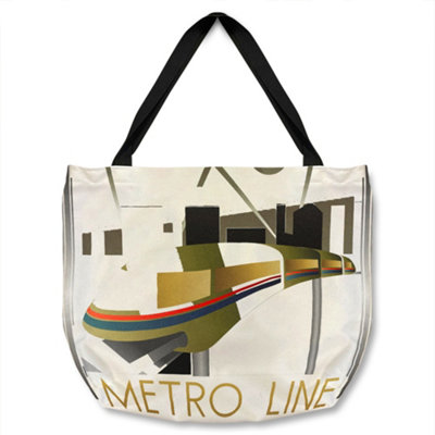 Art Deco Metro Line Tote bat Designer Style
