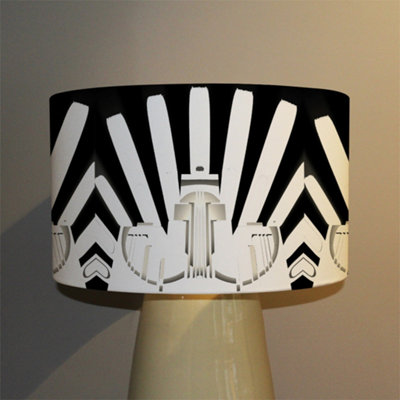 Art Deco Skyscraper in Black & White (Ceiling & Lamp Shade) / 45cm x ...