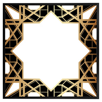 Art deco star border (Picutre Frame) / 12x12" / Oak