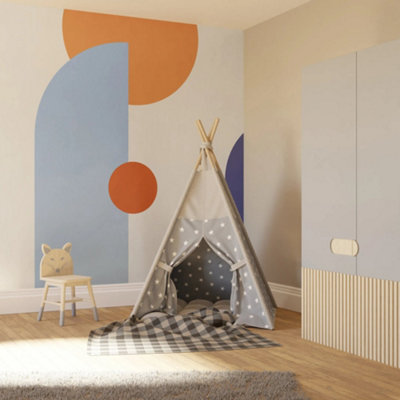 Art For the Home Curve & Arch Geo Cobalt Print To Order Fixed Size Mural