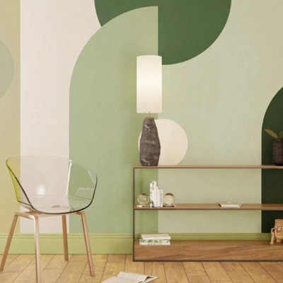 Art For the Home Curve & Arch Geo Green Print To Order Fixed Size Mural