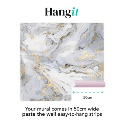 Art For the Home Gilded Stone Grey Gold Print To Order Fixed Size Mural