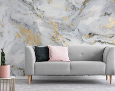 Art for the Home Precious Stone Grey & Gold Repeatable Fixed Size Wall ...