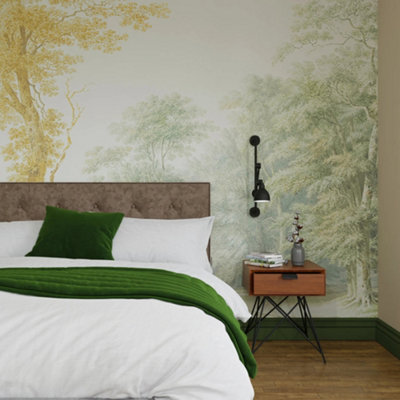 Art For the Home Stately Woodland Green Ochre Print To Order Fixed Size ...