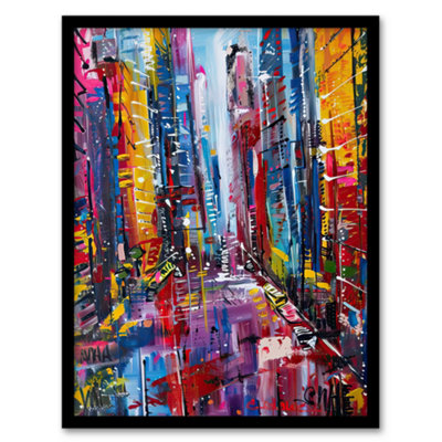 Artery8 Abstract Chicago Street Colourful Cityscape Wall Art Print - A4 ...