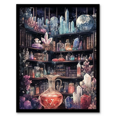 Artery8 Alchemist Laboratory Crystals Potions Fantasy Art Wall Art ...