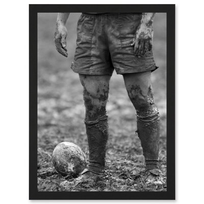 Artery8 Ball Rugby Mud Bowl Sport Scrum Wall Art Print - A4 Size