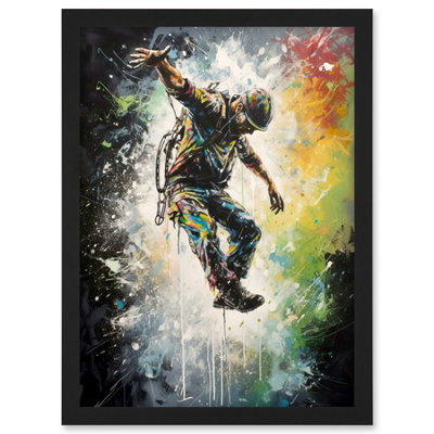 Artery8 Base Jumping Multicoloured Paint Splat Action Shot Wall Art ...