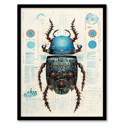 Artery8 Beetle Robot Hybrid Secret Military Schematic Blue Futuristic ...