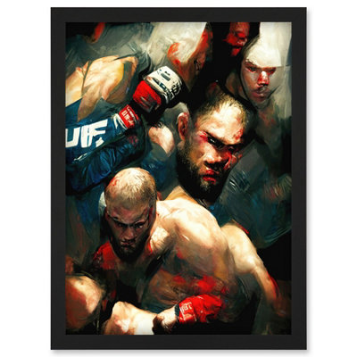 Artery8 Cage Fighting Abstract Oil Martial Arts Boxing Wall Art Print ...