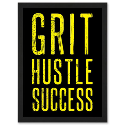 Artery8 Gym Motivation Grit Hustle Respect Exercise Workout Decor Wall ...