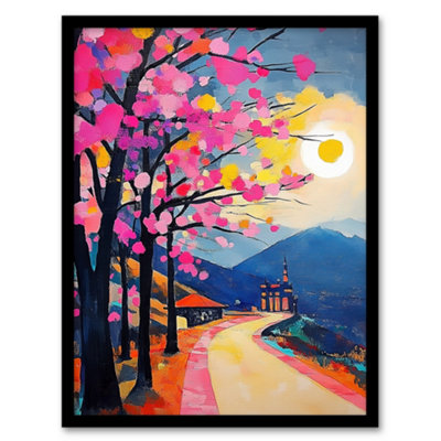 Artery8 Hallstatt Austria Colourful Abstract Painting Wall Art Print ...