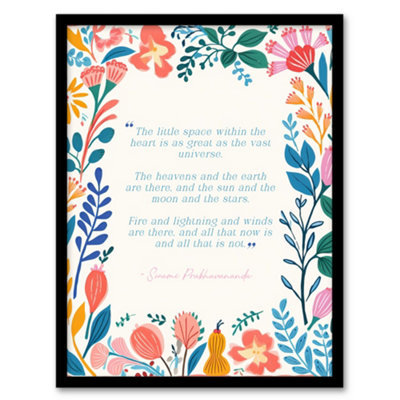 Artery8 Hinduism Within the Heart Swami Prabhavananda Quote Floral Wall ...