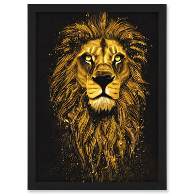 Artery8 King Of The Pride Male Lion Golden Mane Painting Gustav Dore ...